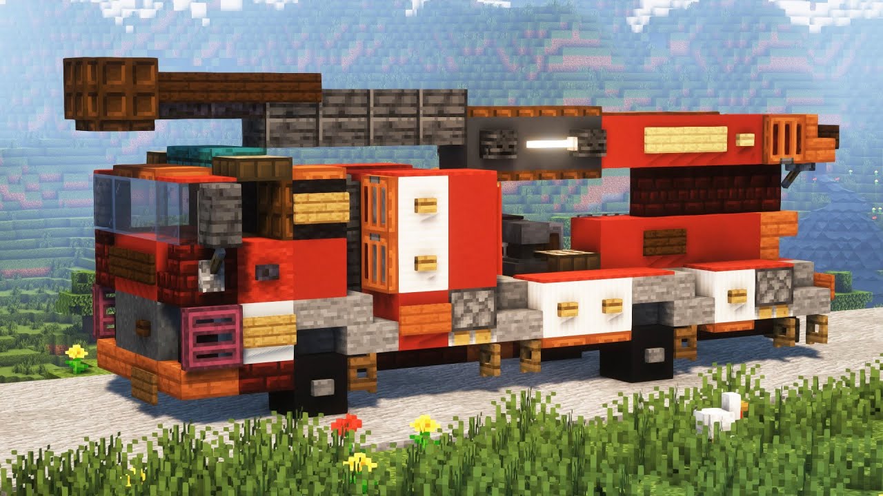 Fire truck in minecraft - YouTube