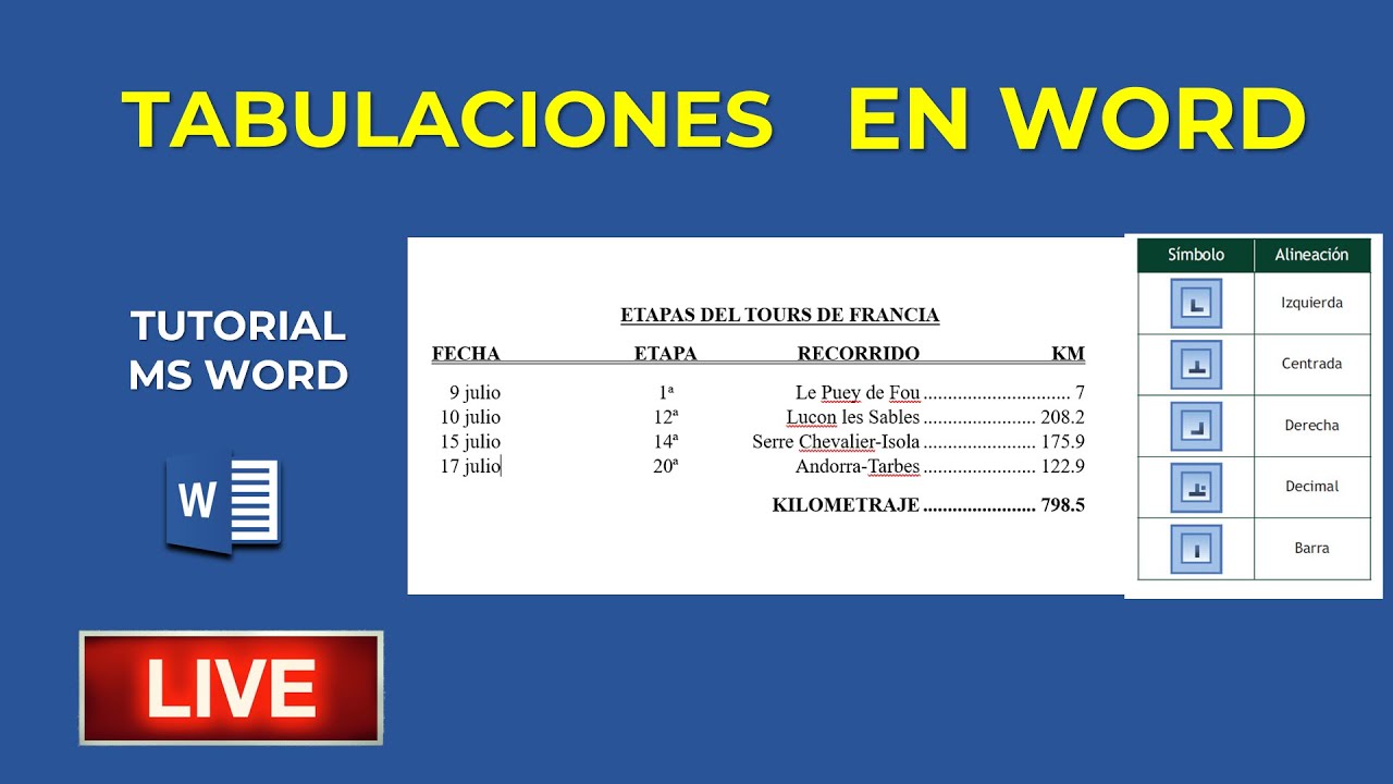 Word | Aprende a trabajar con tabulaciones en Word. - YouTube