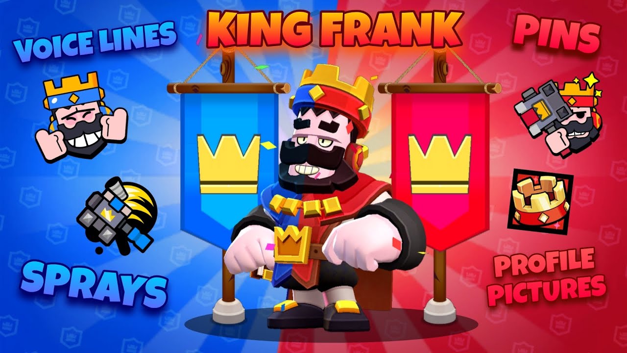 Red And Blue King Frank Voice Lines Pins Profile Pictures And Sprays Brawl Stars Youtube