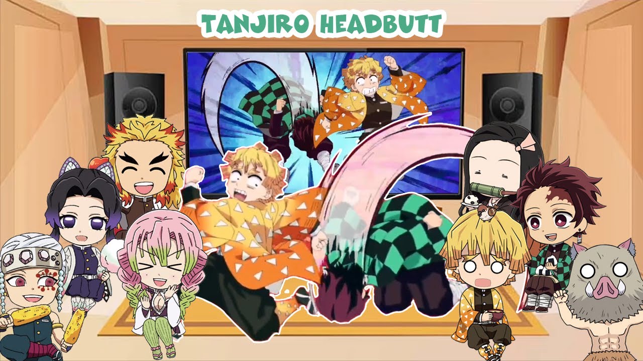 Demon Slayer React to Tanjiro Headbutt / Headbutiing Attack (ft ...