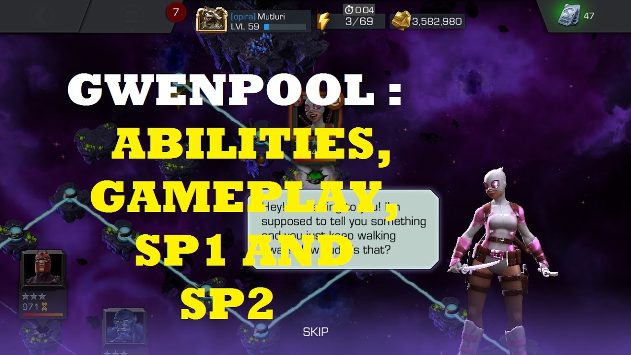 GWENPOOL|GAMEPLAY|ABILITIES AND SPECIAL ATTACKS|MARVEL CONTEST OF ...