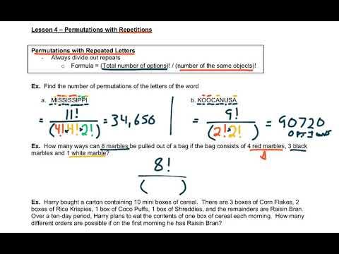 Counting Methods Lesson 4.1 - YouTube