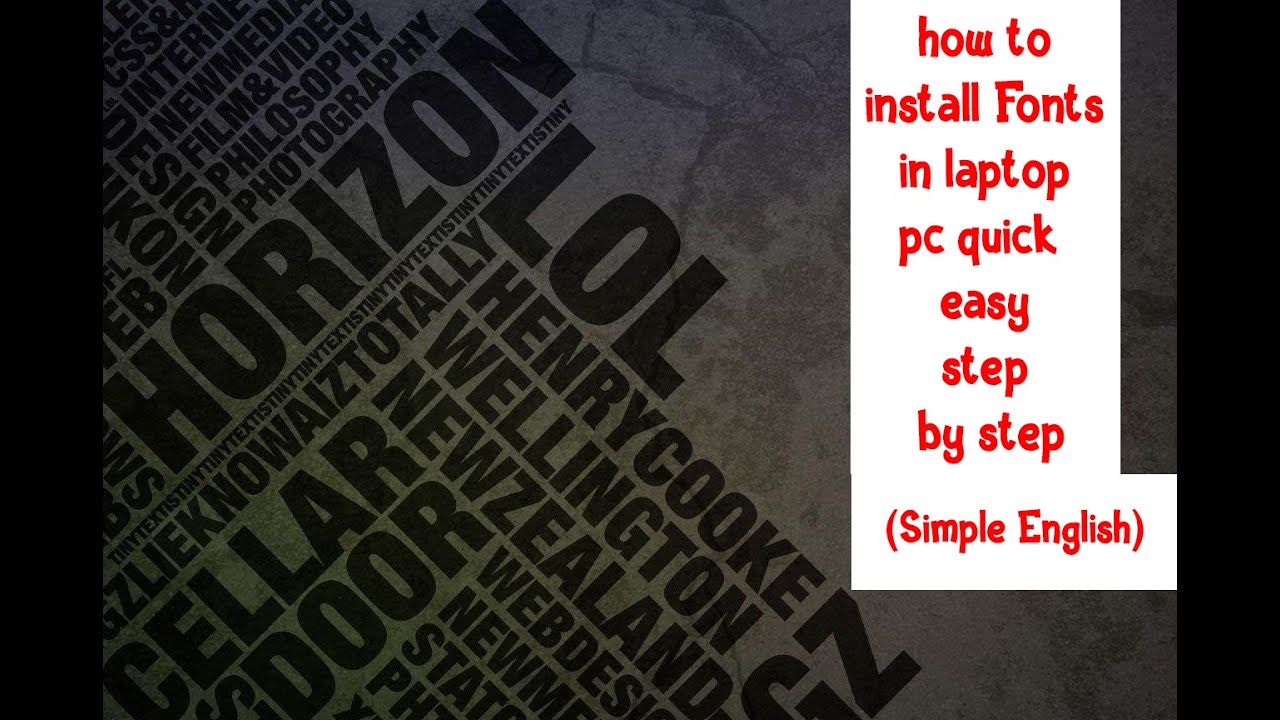 How To Install Fonts in Laptop/Pc/Photoshop/Microsoft Office /Quick ...