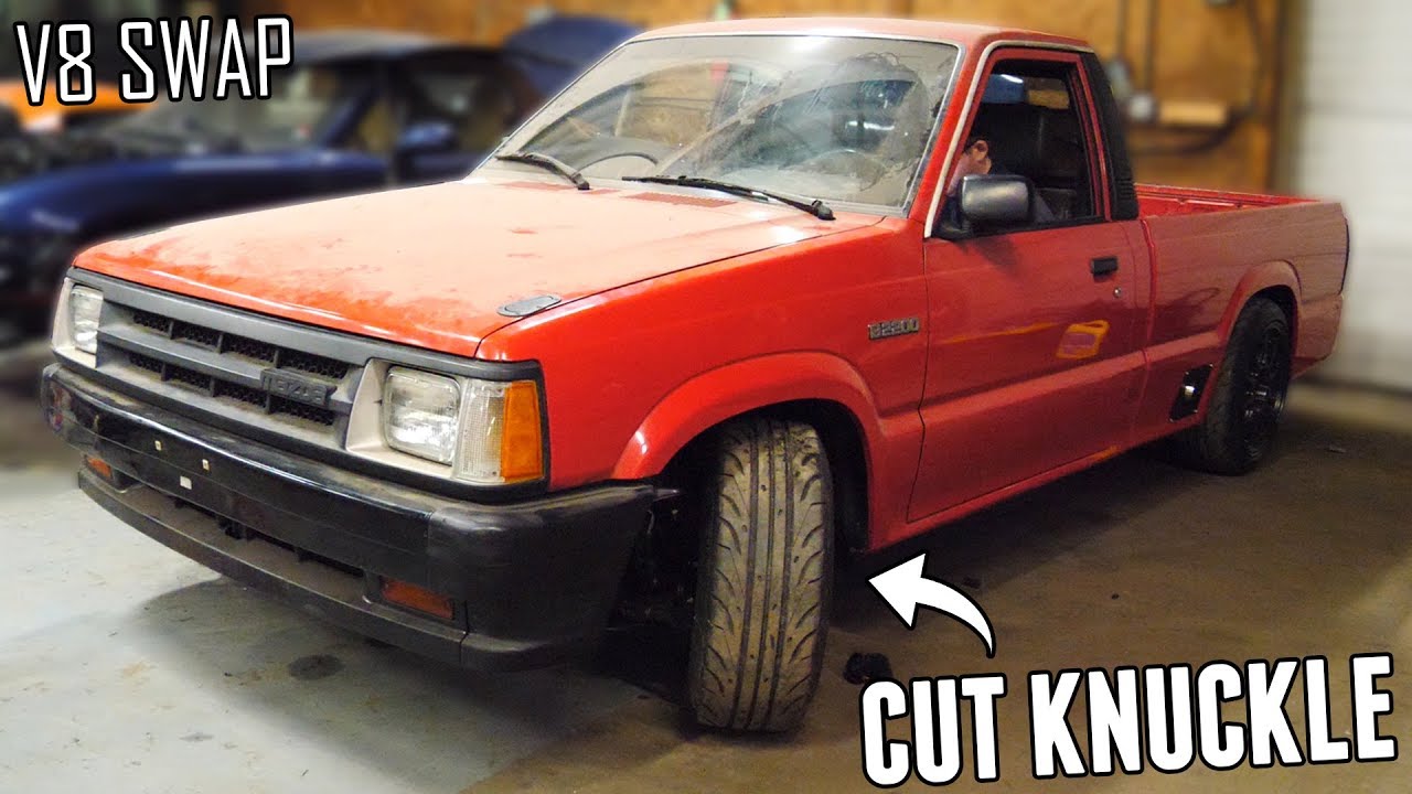 DRIFT TRUCK Gets More Steering Angle - Cut Knuckles! - YouTube