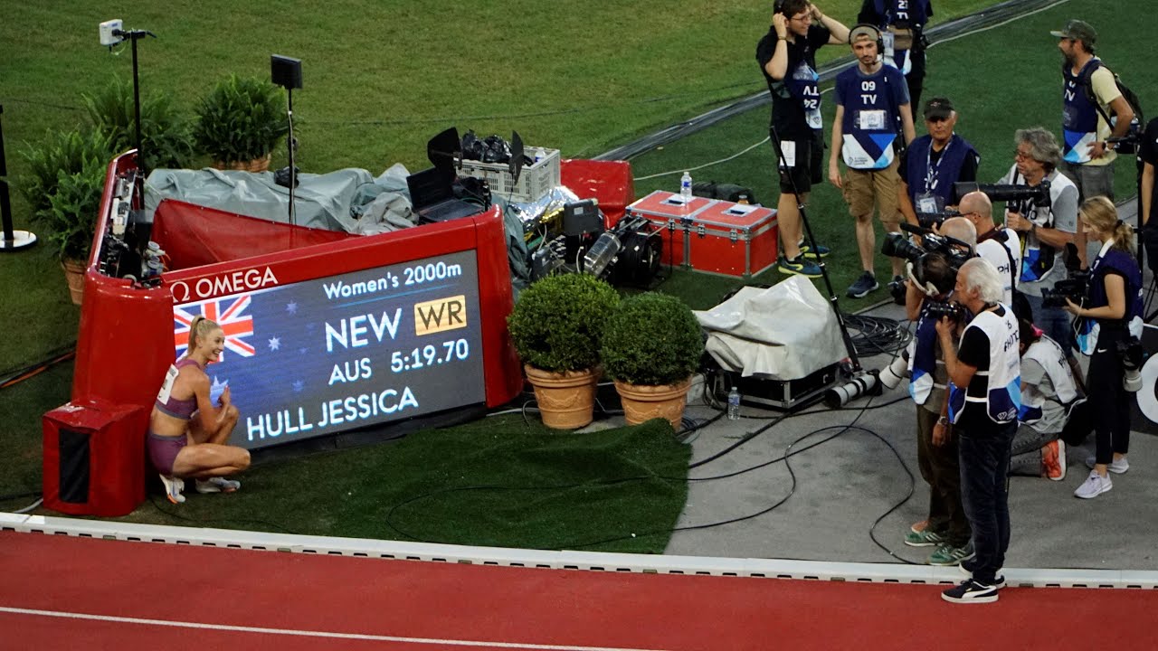 JESSICA HULL - WORLD RECORD!! 2000m W in Monaco - Full race - 1000m ...