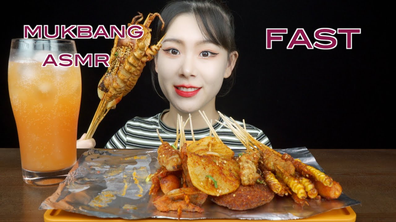 MUKBANG ASMR/Eat a spicy kebab in one bite! ? Eat kebab today/chewing ...
