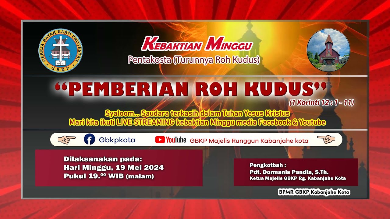 KEBAKTIN MINGGU PENTAKOSTA/TURUNNYA ROH KUDUS - YouTube