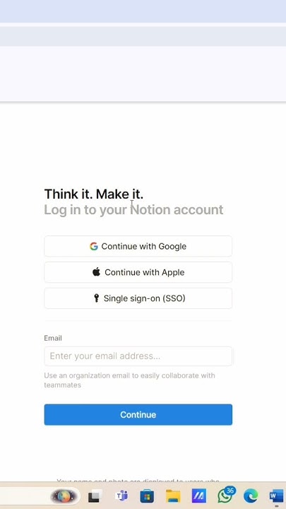Cara Login Notion Di Laptop Notion Login Notiontutorial Youtube