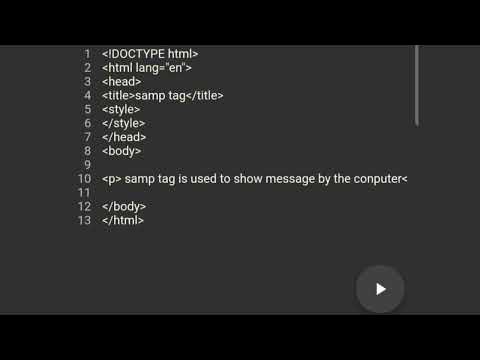 using pre, code, kbd, samp tag in html - YouTube