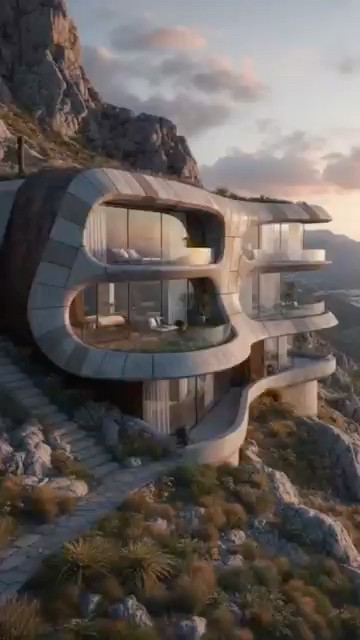Aerie House — a cliffside home seamlessly integrated with the landscape ...