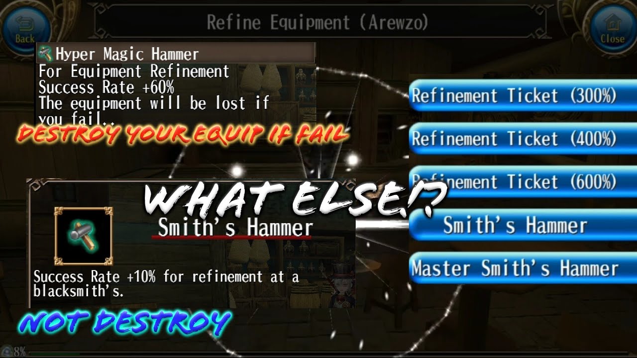 Refinement Support Explanation What's the different of Magic Hammer and ...
