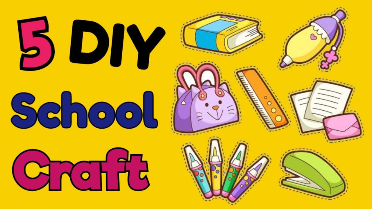 5 DIY School Craft 🌈 Paper craft/Easy craft ideas/ miniature craft ...