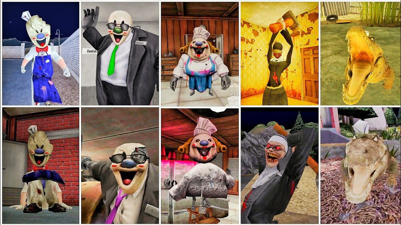 Ice Scream 8 All Enemies New Vs Old Jumpscares - YouTube