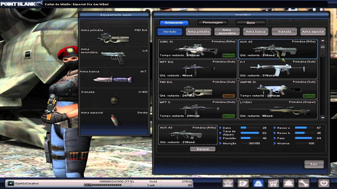 1GamePlay Point Blank Demonstração + Click p90 Gold #Akaba - YouTube