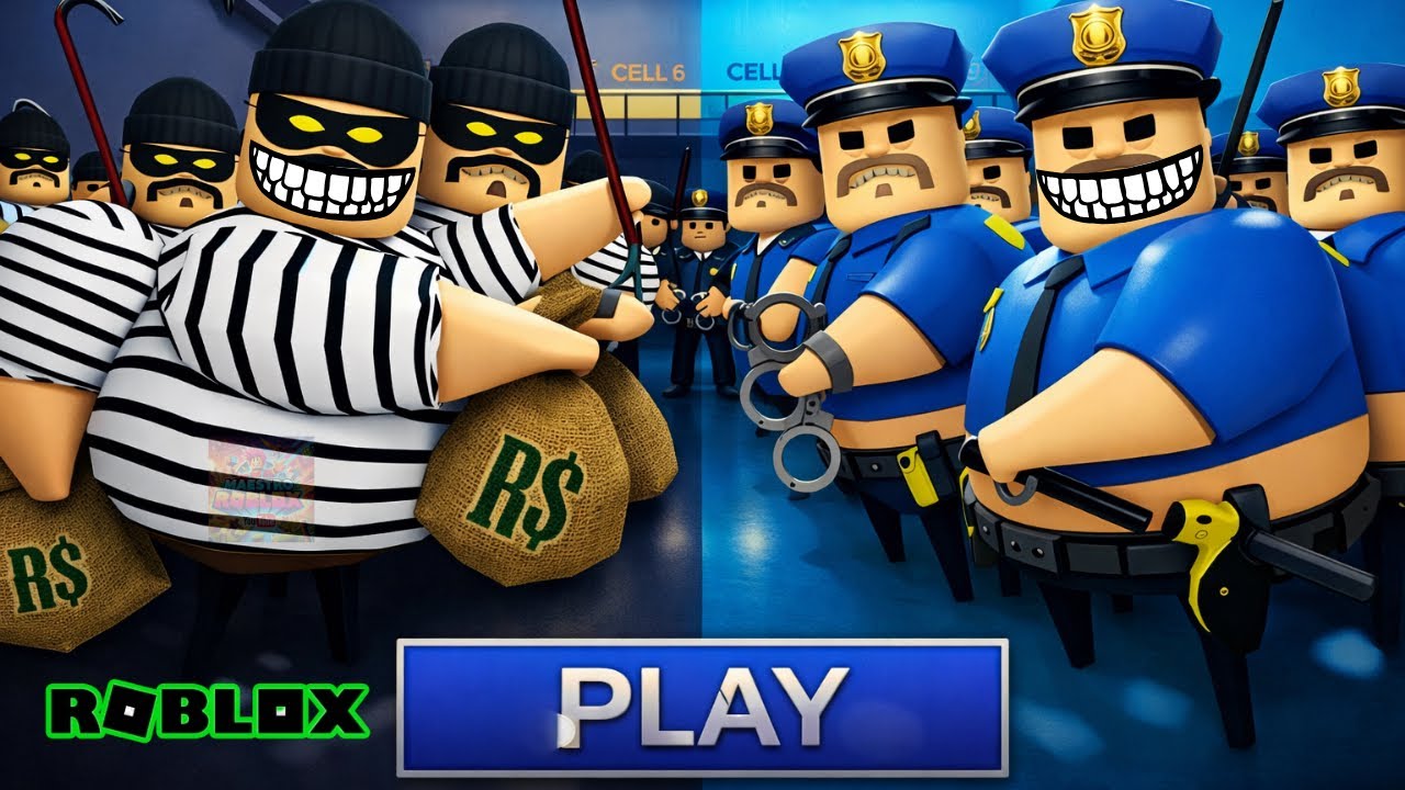 Police Barry vs Thief Barry Prison Run! Police Vs Thief Barry in Roblox ...