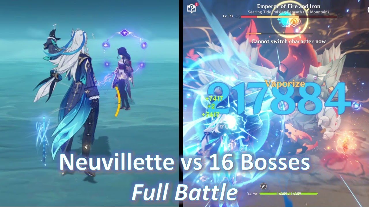 C6R5 Neuvillette Blasts Through 16 Bosses Full Battle [Genshin Impact ...