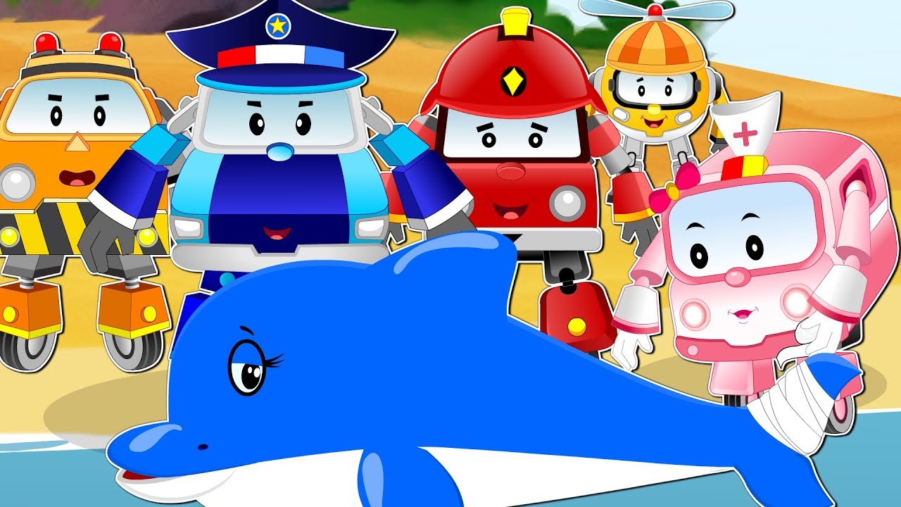 Super5 Squad Team underwater Rescue Giant Shark & Baby Shark | Car ...