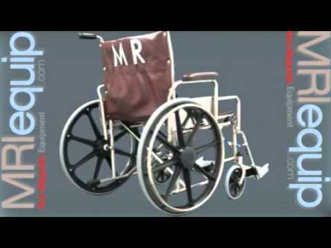 MRI Safety Wheelchair with Detachable Footrests 22" Wide - YouTube