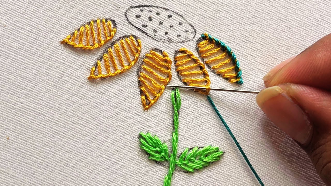Simple hand embroidery flower design|Hand Embrodiery stitches|Hand ...