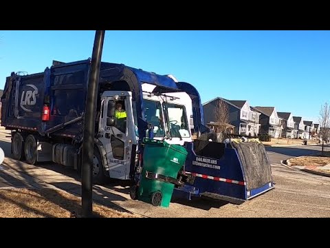 LRS garbage truck on WM carts - YouTube