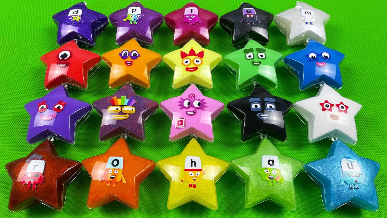 Numberblocks and Alphablocks – Mixing Random Slime With Clay Coloring ...