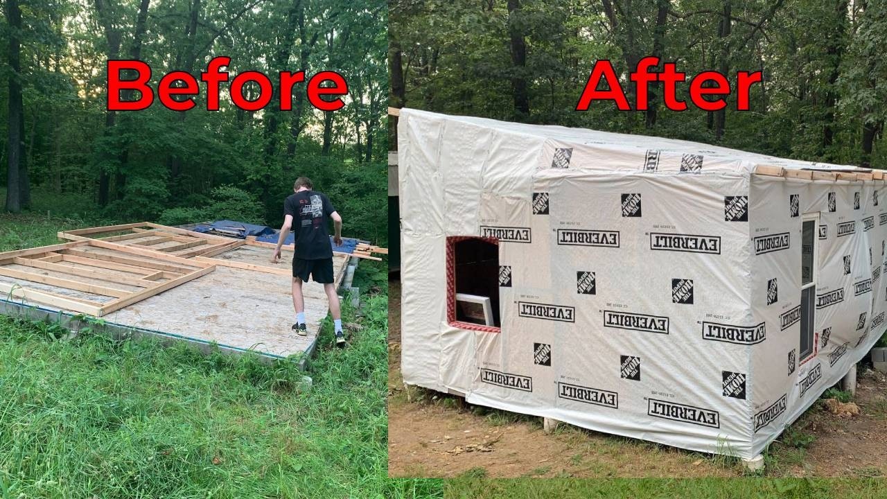 Building a Cheap Off Grid Cabin by Hand (Part 1) - YouTube