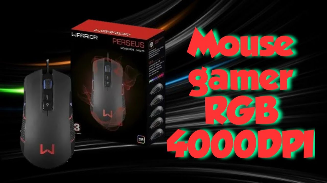 Mouse gamer Multilaser Warrior Perseus RGB 4000dpi - Unboxing e minha ...