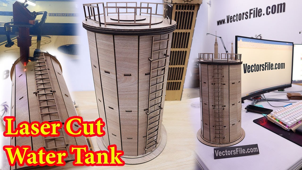 Laser Cut 3D Wooden Puzzle Water Tank Model DIY Project by VectorsFile ...