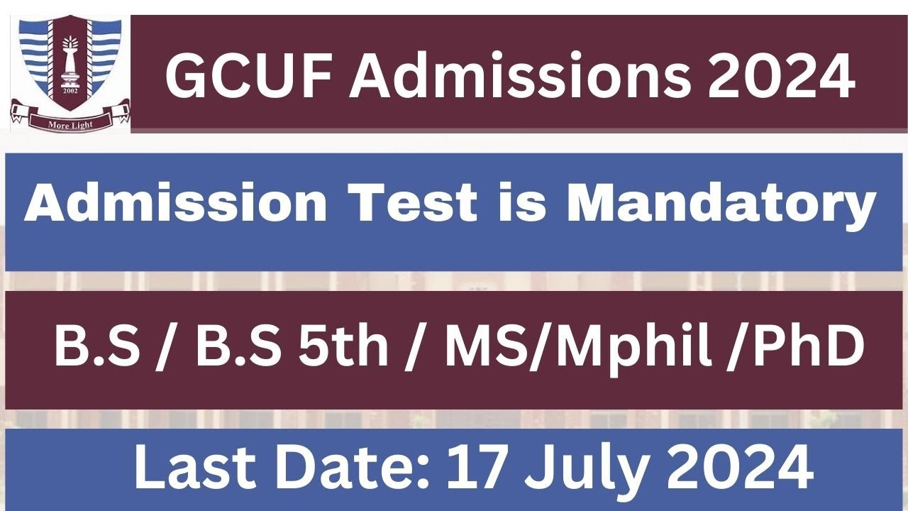 GC University Faisalabad Admissions 2024 || GCUF admissions online ...