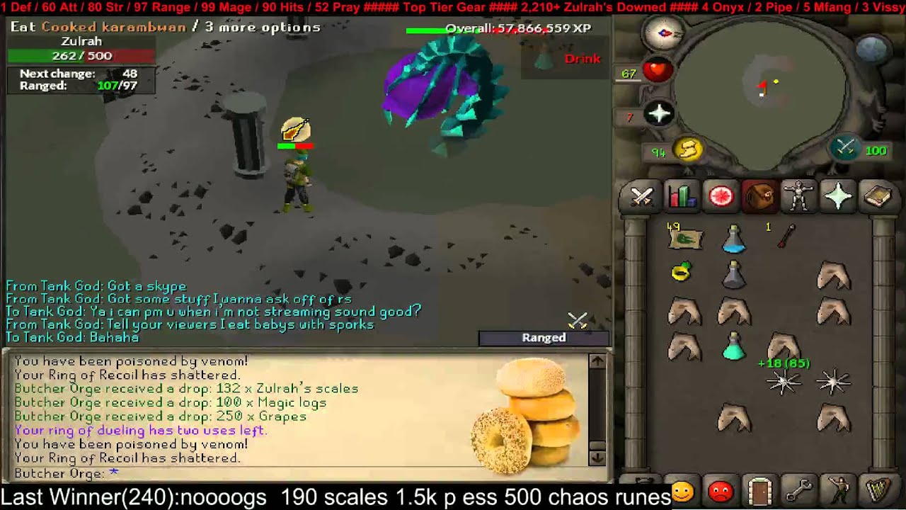 1 Def killing Zulrah - Range only - Broad bolts / Rune cbow - YouTube