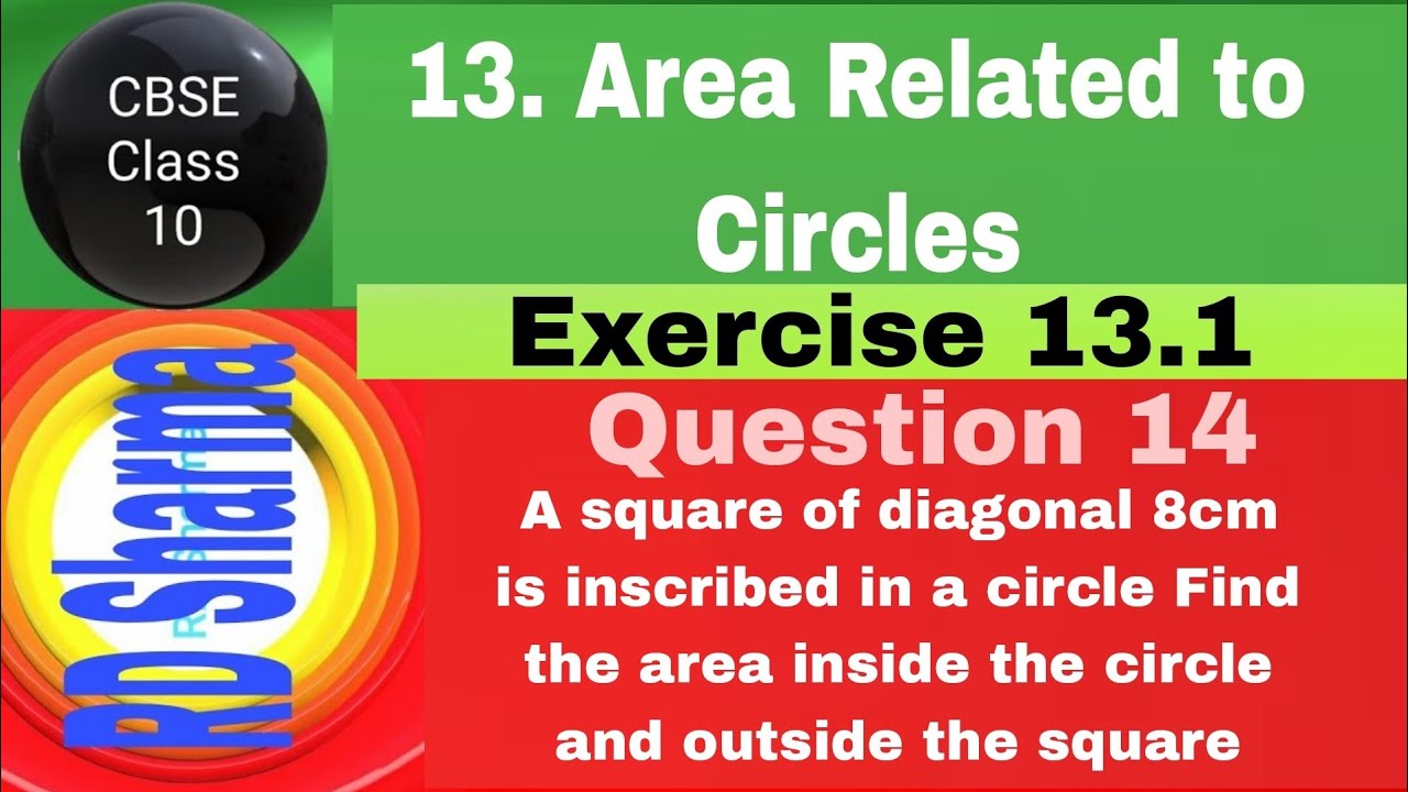 RD Sharma Class 10 EX 13.1 Q 14: A square of diagonal 8cm is inscribed ...