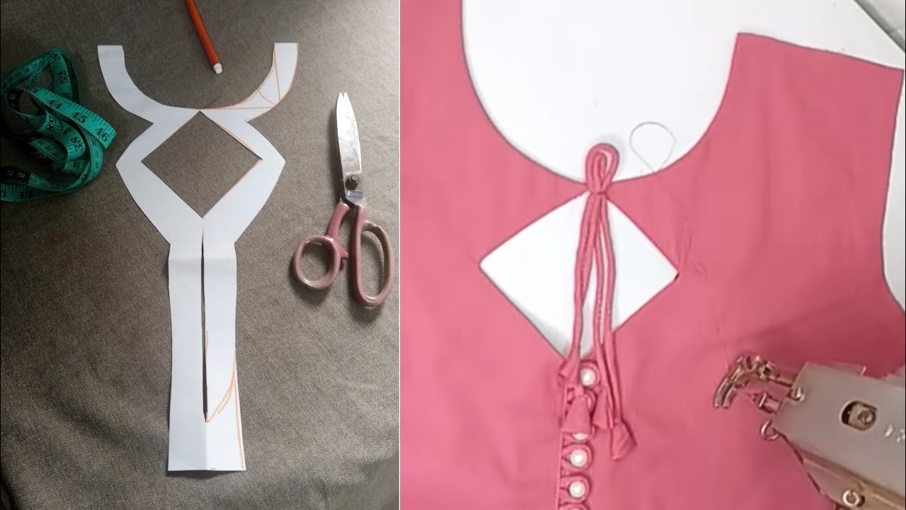 New long neck design beautiful #cuttingandstitching #cutting - YouTube