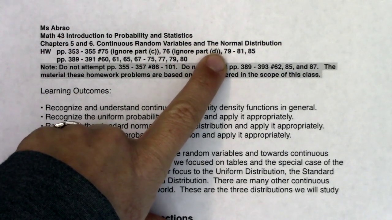 Math 43 Chapters 5 and 6 Ex 1 - YouTube