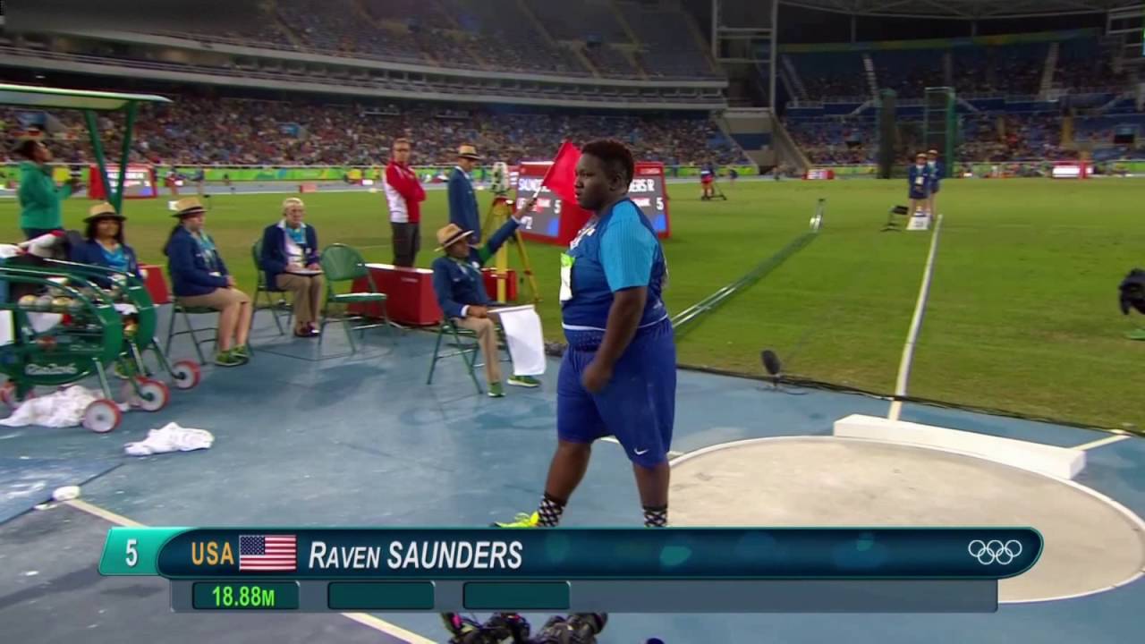 Raven Saunders Throw 2 Drops the Shot Put - YouTube