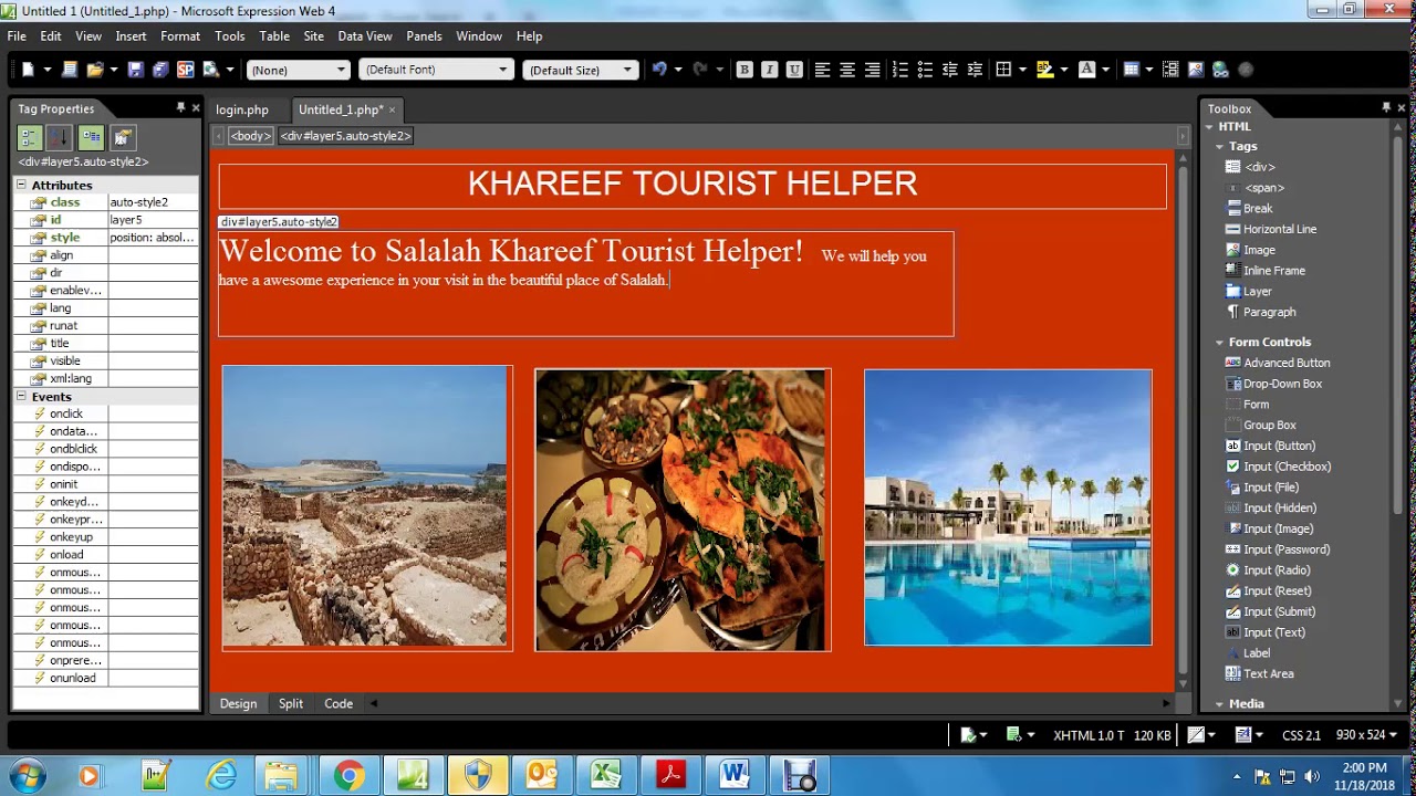 Project Example: Welcome Page - YouTube
