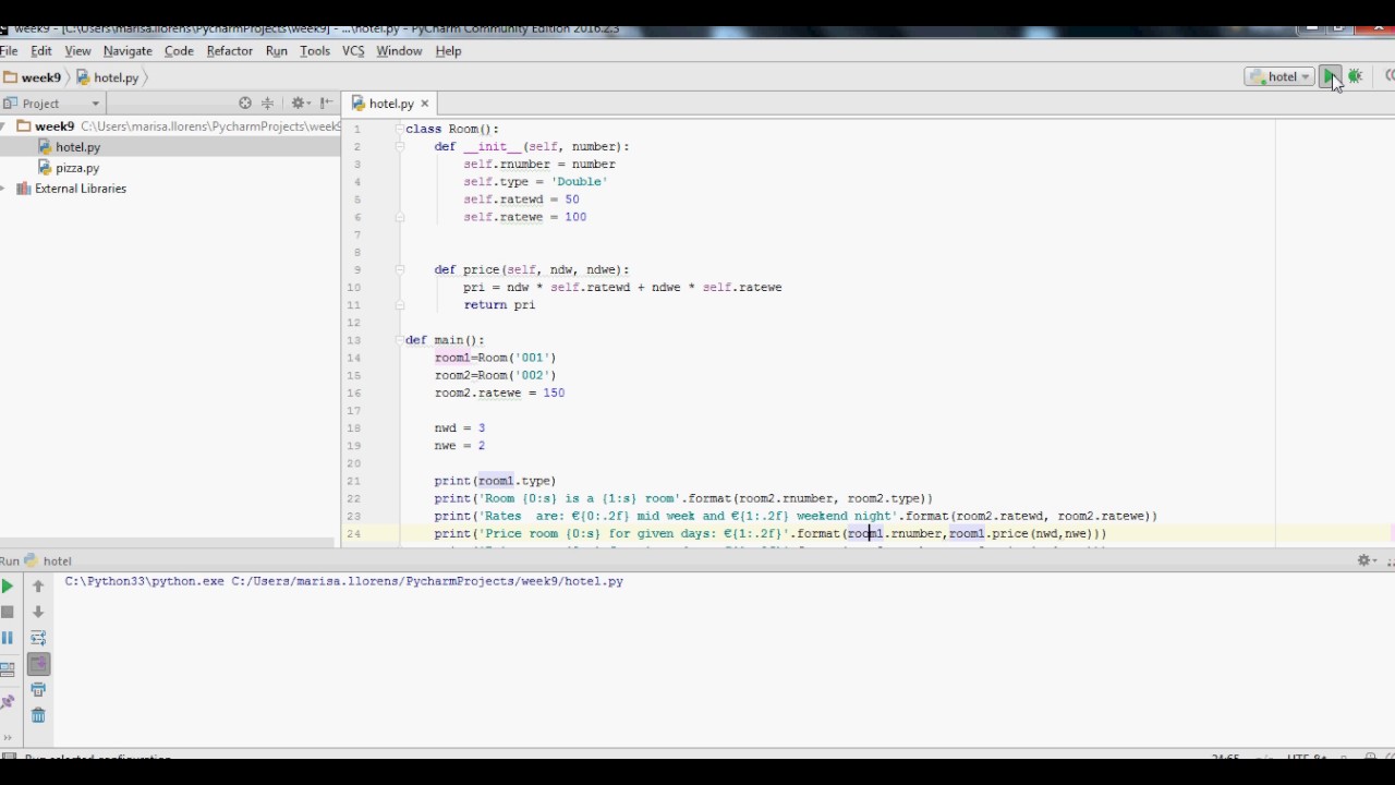 Example Basic Object Oriented Programming Python 3 Youtube 0175