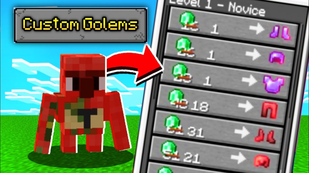 Minecraft But, There Are Custom Mini Golems 😱 - YouTube