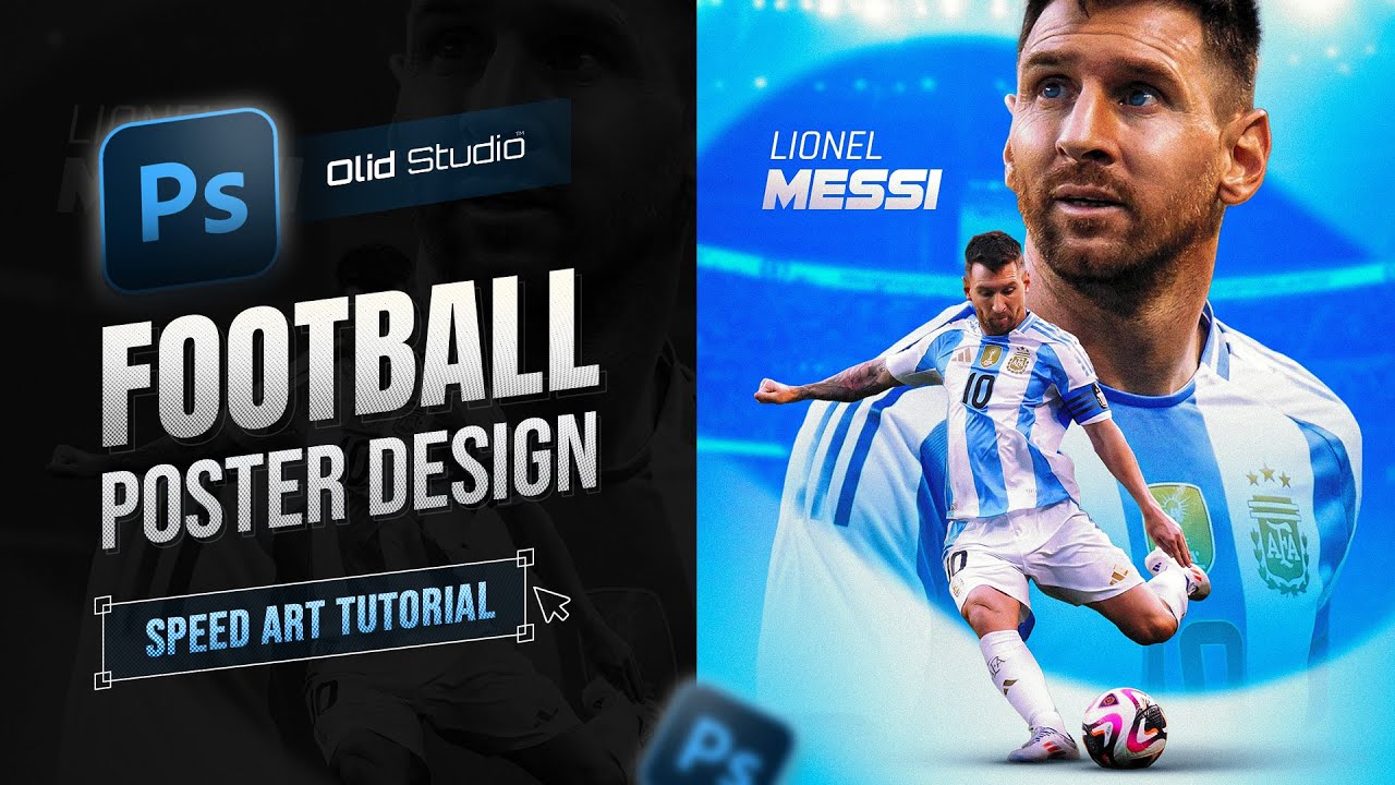 Lionel Messi - Argentina | Football Player Poster Design in Photoshop ...