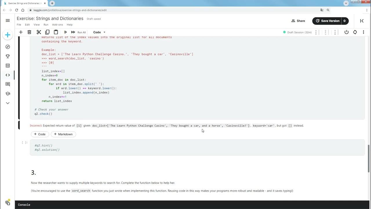 Day 6 30 Days Of Ml Курс Python Строки Словари практика Kaggle