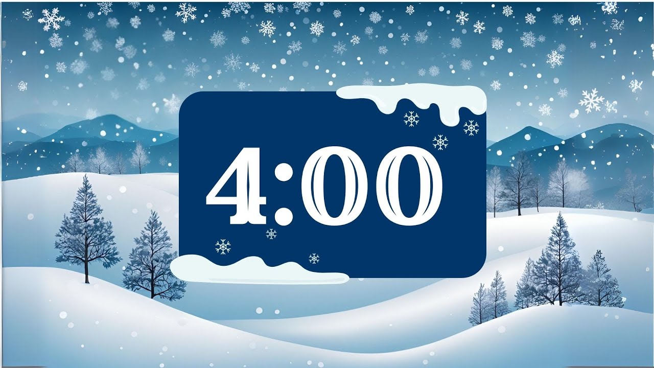 4 - Minute Winter Timer - No Music No Alarm - Simple and Clear ...