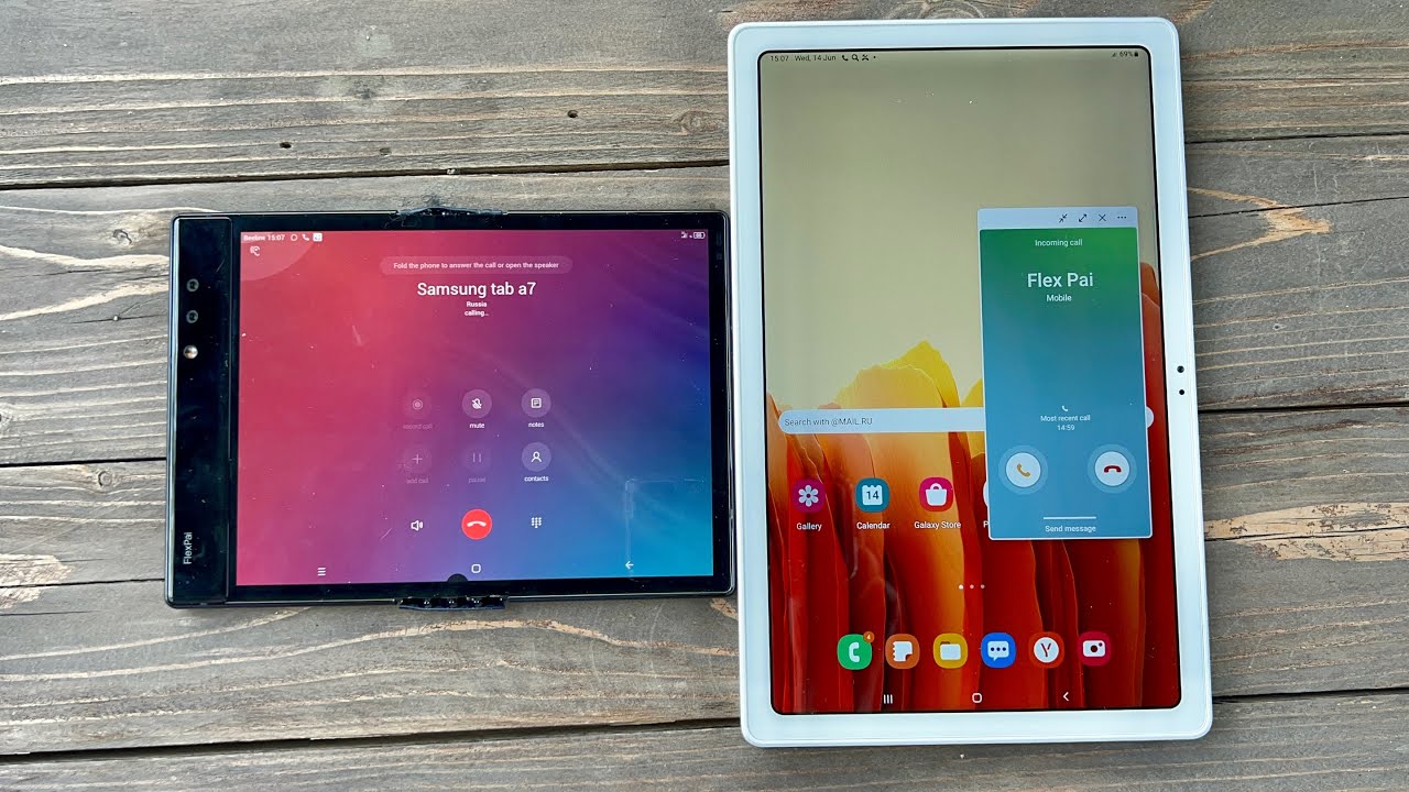 Incoming Call Tablet Vs phone Samsung Tab8 & Royole pay Android - YouTube