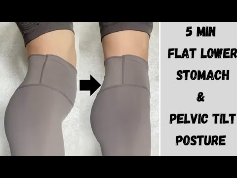 5 MIN Flat Lower Stomach, AB Burn// Pelvic Tilt Correction Posture ...