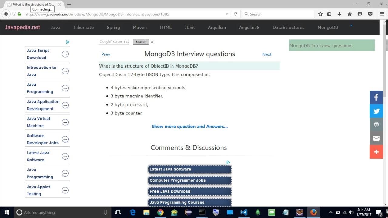 What is the structure of ObjectID in MongoDB? | javapedia.net - YouTube
