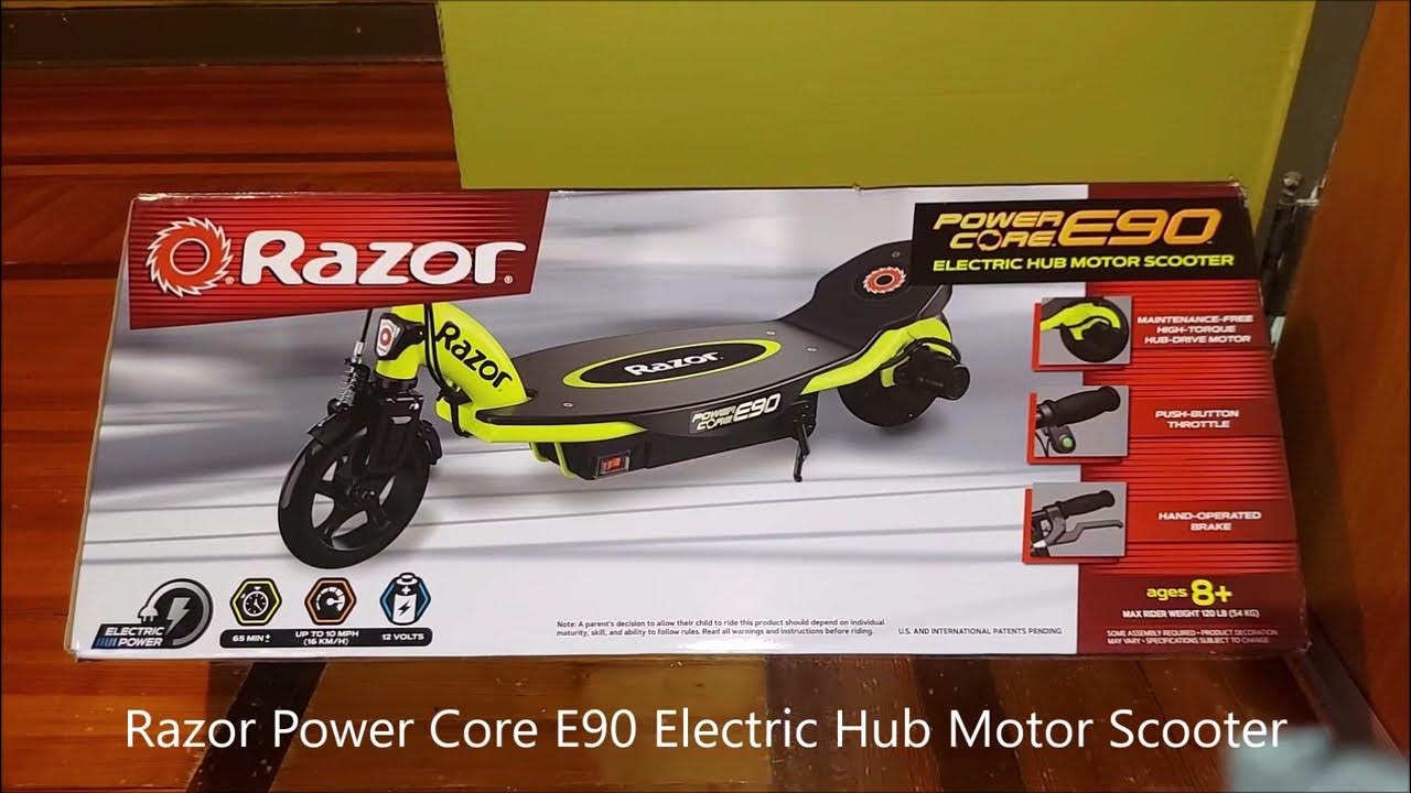 Review of the Razor E90 Power Core Electric Hub Motor Scooter - YouTube