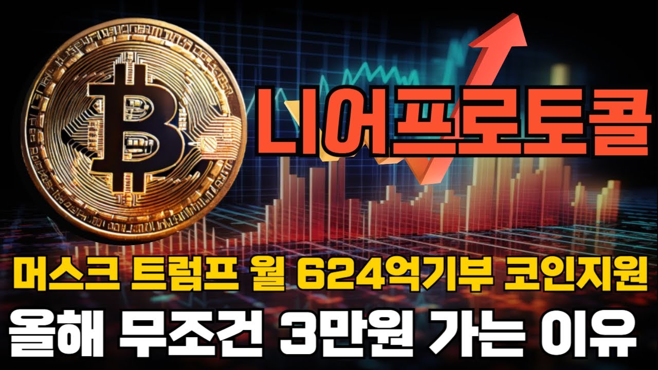 니어프로토콜 전망 속보 머스크 트럼프 1조 기부 3년간 코인 지지 조기 금리인하 수혜 올해 3만원가는이유 Youtube