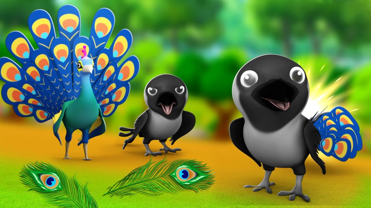 Foolish Crow Peacock s Tail Story 3D Animated Tamil Moral Stories foolish-crow-peacock-s-tail-story-3d-animated-tamil-moral-stories