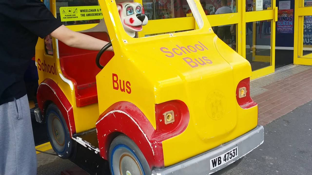 School Bus Kiddie Coin Operated Ride by Whittaker Brothers. - YouTube