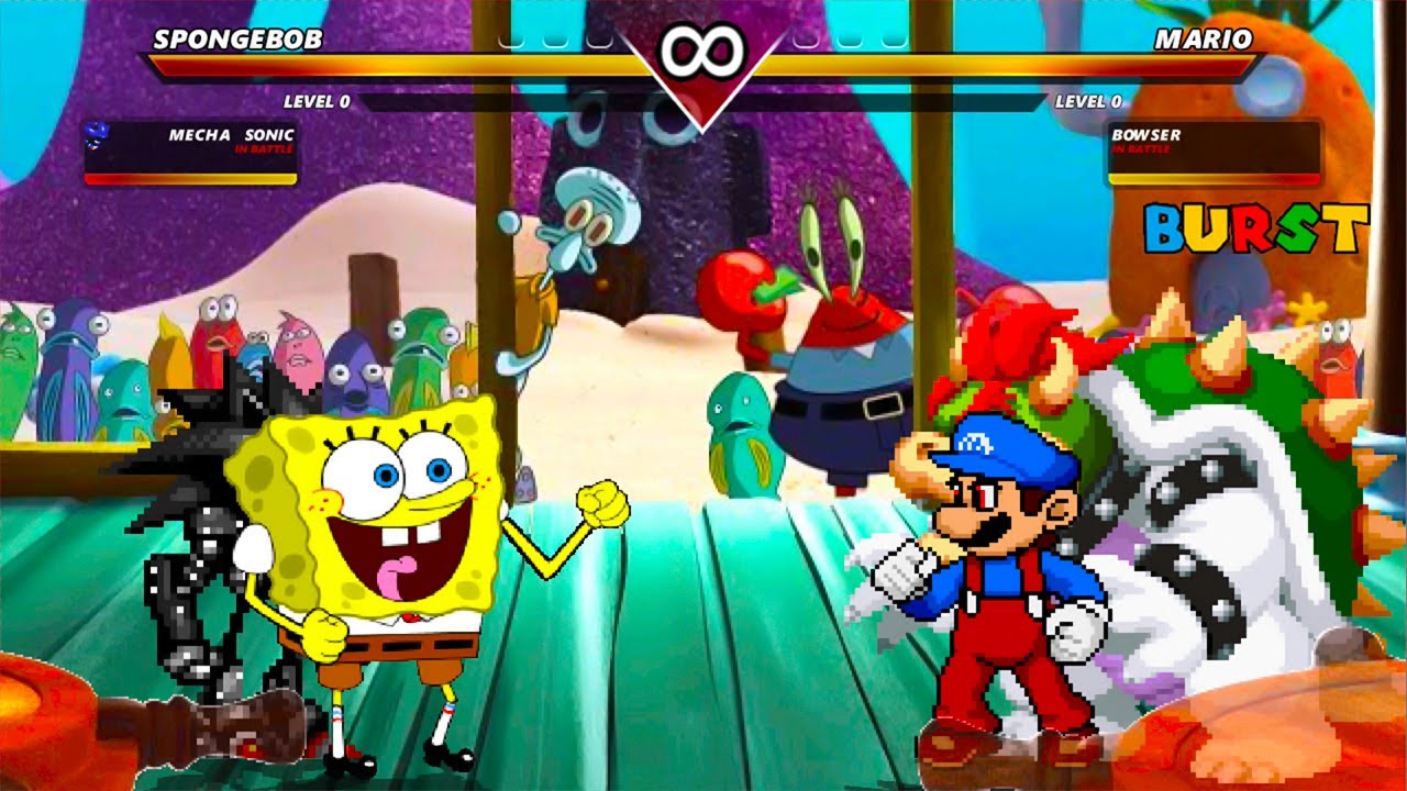 Spongebob Squarepants and Mecha Sonic vs The Super Mario Bros and ...