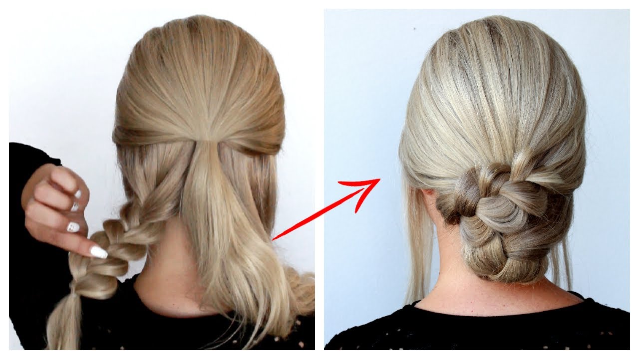 😱 EASY LOW BUN UPDO with braids 😱 by Another Braid - YouTube