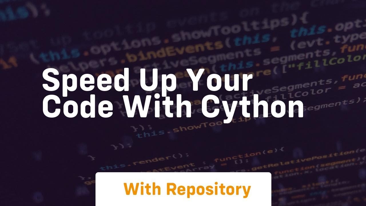 speed up your code with cython - YouTube
